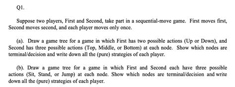 solved q1 suppose two players first and second take part