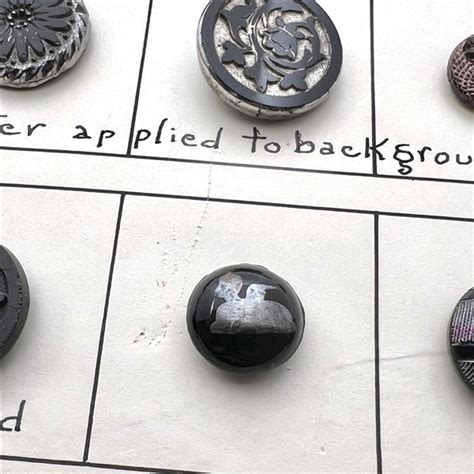 Lot Detail Card Of 36 Black Glass Classification Buttons