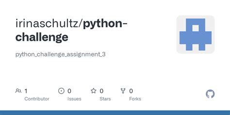 Github Irinaschultzpython Challenge Pythonchallengeassignment3