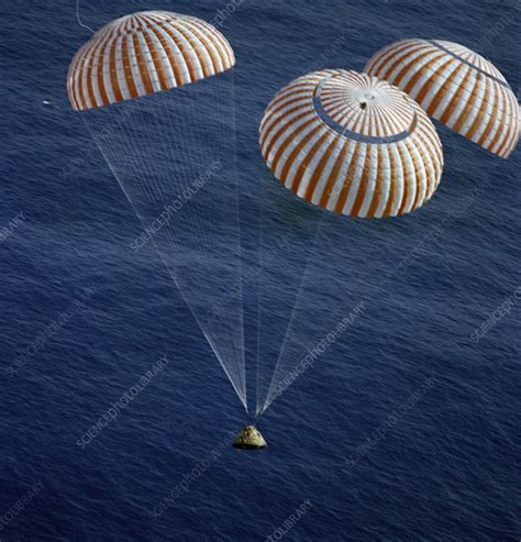 Apollo 17 Command Module Nearing Splashdown 1972 Stock Image C057