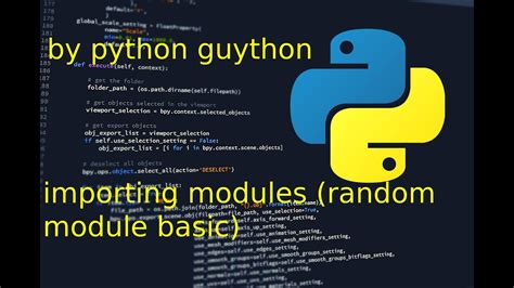 importing modules (random module basic) - YouTube