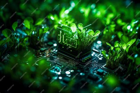 Ilustración Generativa De Ia De Pequeñas Plantas Verdes Que Crecen En