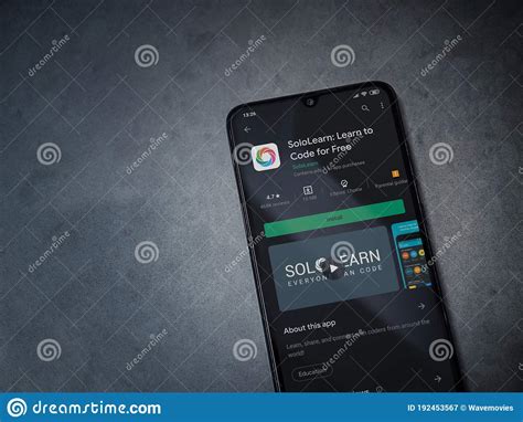 Sololearn Learning Coding App Play Store Page On The Display Of A