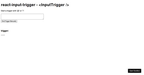 React Input Trigger Example Component Codesandbox