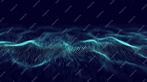 premium photo abstract technology wave flow of particles big data