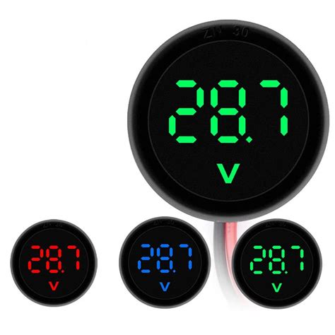 Pcs DC V DC Digital Voltmeter Display LED Digital Display Circular Two Wire Voltmeter