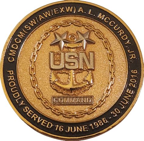 Challenge Coin Navy Command Master Chiefs Retirement Coin United