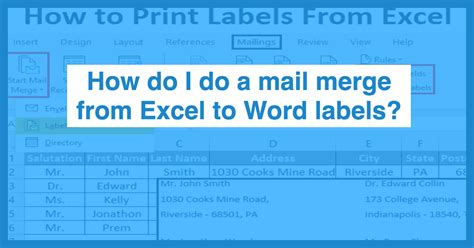 How To Do A Mail Merge From Excel To Word Labels Anyleads