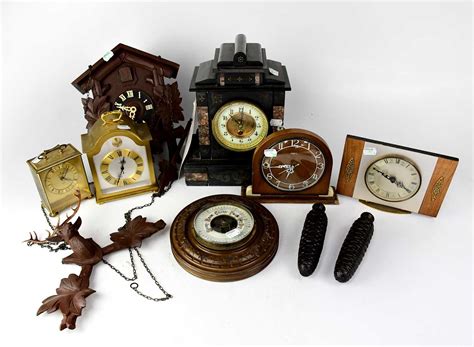 Lot 114 Six Clocks To Include A Victorian Slate