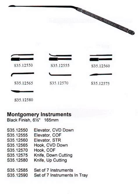 Montgomery Elevator Str Black Finish 65 165mm Surgical Instruments