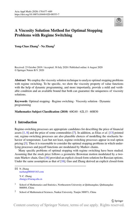 optimal stopping problems with regime switching a viscosity solution