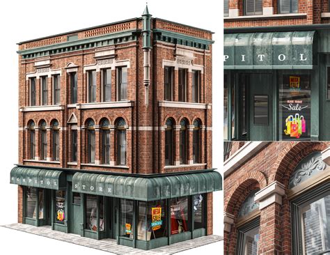Brick Building 3d Model Cgtrader