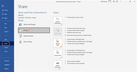 Share And Print A Document In Word Kmacims Eat