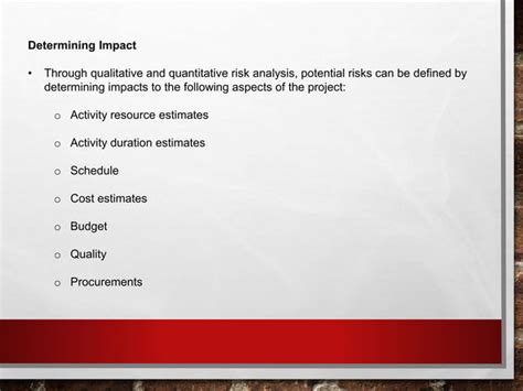 Analyzing And Managing Project Risk Ppt