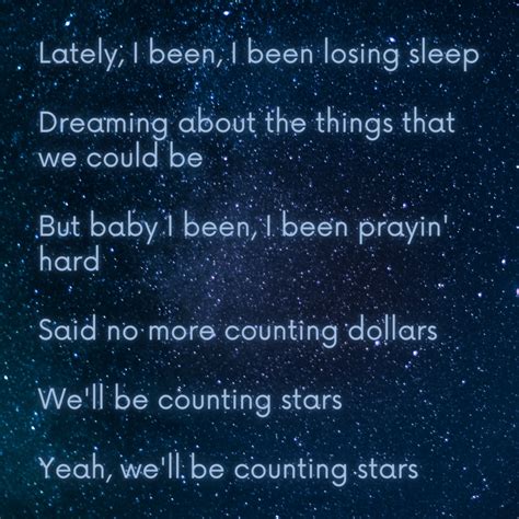 Onerepublic Counting Stars Quotes Counting Stars Pdf