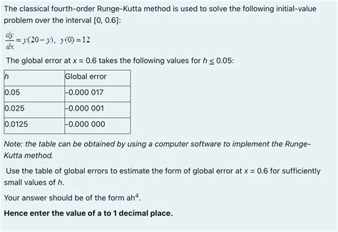 Solved The Classical Fourth Order Runge Kutta Method Is Used