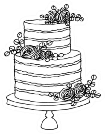 Wedding Cake Sketch Sticker