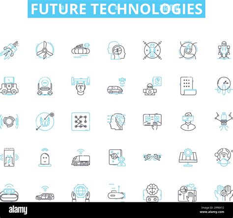 Future Technologies Linear Icons Set Robotics Drs Augmented Reality