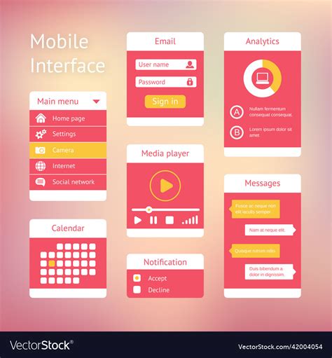 Interface Elements Royalty Free Vector Image Vectorstock