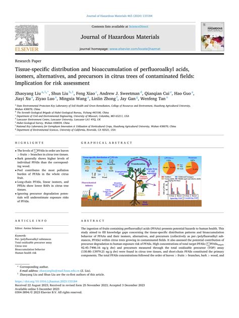 Pdf Tissue Specific Distribution And Bioaccumulation Of Perfluoroalkyl Acids Isomers