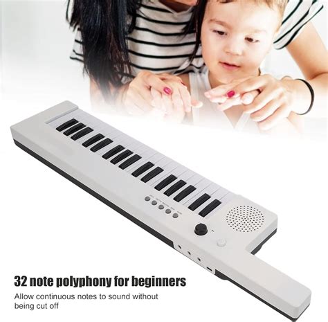 Gaeirt 37 Key Portable Keytar Microphone Mini Electric Guitar Keyboard Headphone Jack Strap