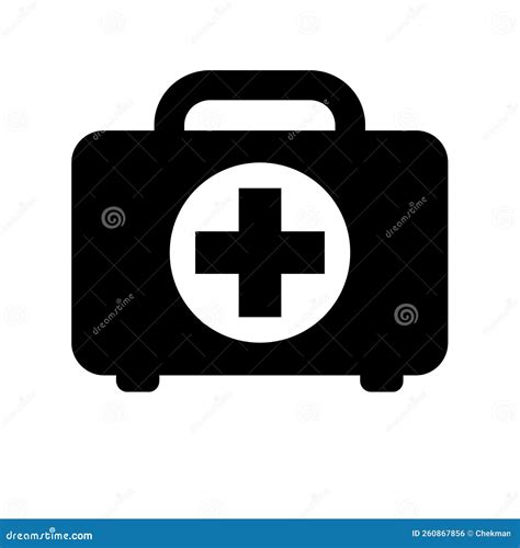 Ehbo Pictogram Zwarte Ehbo Kit Symbool Van De Verbandtrommel Vector