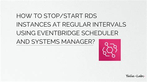 Startstop Your Aws Rds Instances On Schedule Using Eventbridge
