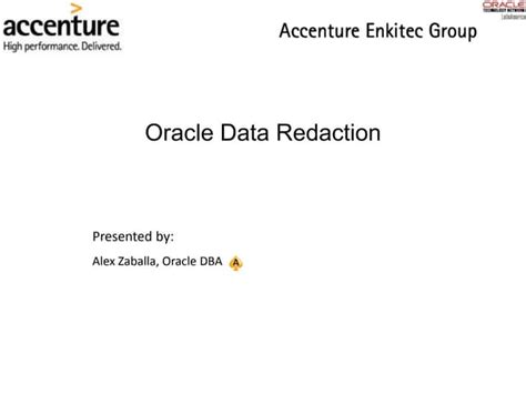 Oracle Data Redaction Ppt