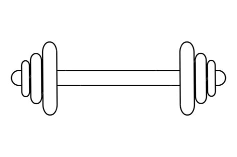 Premium Vector Simple Outline Vector Barbel Isolated On White