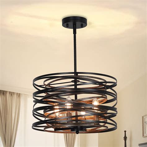 Latitude Run® 4 Light Black Modern Black Light Fixtures Pendant Light