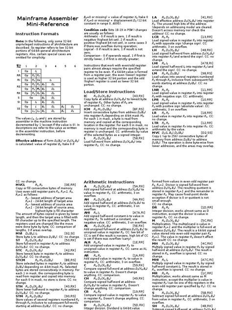 Assembler Mini Reference Pdf