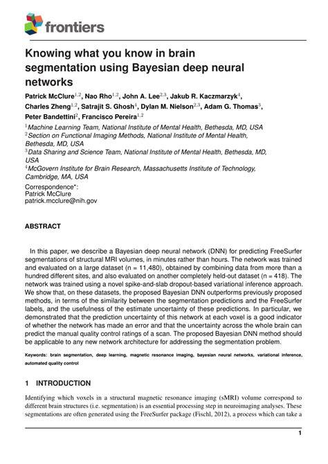 pdf knowing what you know in brain segmentation using bayesian deep