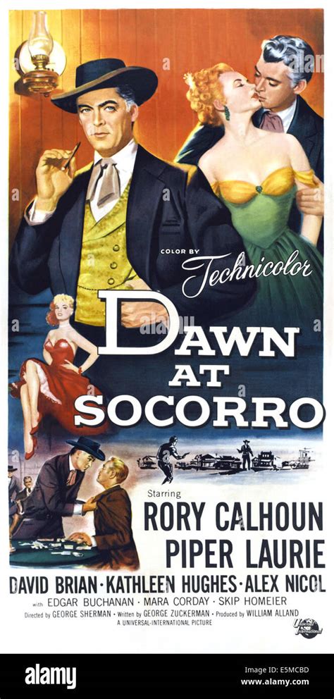Dawn At Socorro Rory Calhoun Piper Laurie 1954 Stockfotografie Alamy