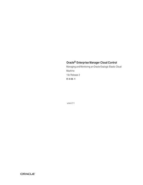 Pdf Managing And Monitoring An Oracle Exalogic Elastic Cloud Machine