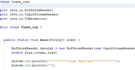 Java Program Luas Segitiga