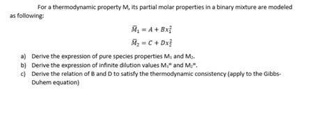 solved for a thermodynamic property m its partial molar