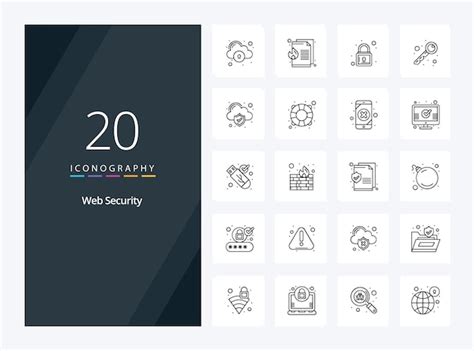 Premium Vector Web Security Outline Icon For Presentation Vector Line Icons Illustration