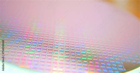 A Pattern Of Microprocessor Circuits On A Silicon Wafer The Semiconductors Or Central