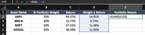 how to calculate portfolio return