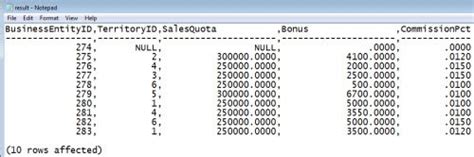sql server exporting query results to csv using sqlcmd sql