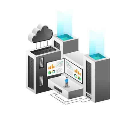 Isometric Illustration Concept Security Database Server Cloud Analysis 5638533 Vector Art At