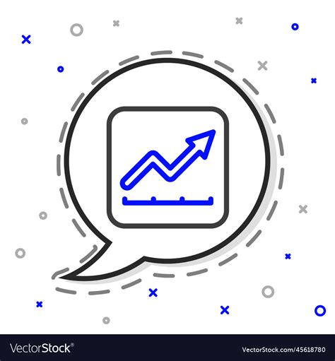 Line Financial Growth Increase Icon Isolated Vector Image
