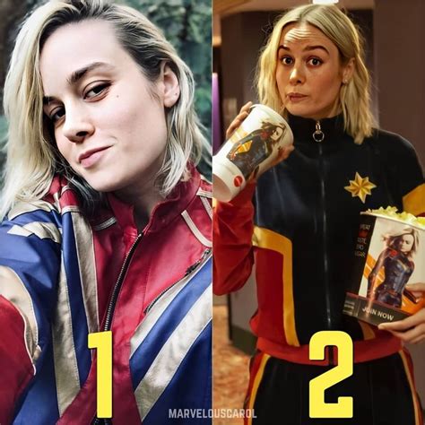 Brie Wearing A Captain Marvel Jacket