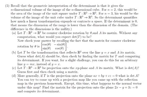 solved 5 recall that the geometric interpretation of the