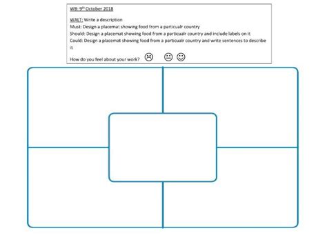Design A Placemat Template Teaching Resources