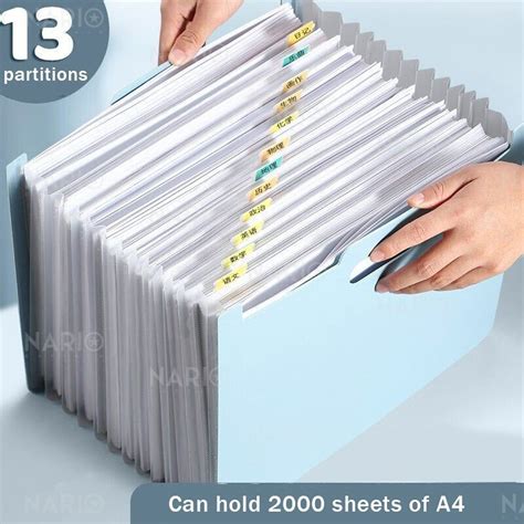 Nario Multilayer Expanding File Folder A4 Size File Organizer Box