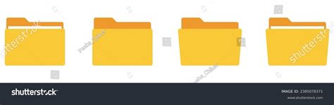 Different Folder Icon Set Opened Closed Stock Vector Royalty Free 2385078371 Shutterstock