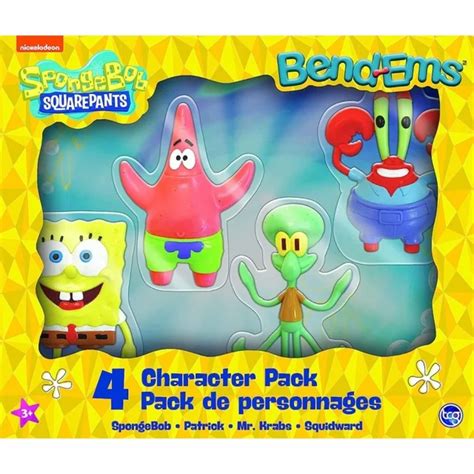 Spongebob Bend Ems 4 Pack Bendable Figures Retrofestiveca