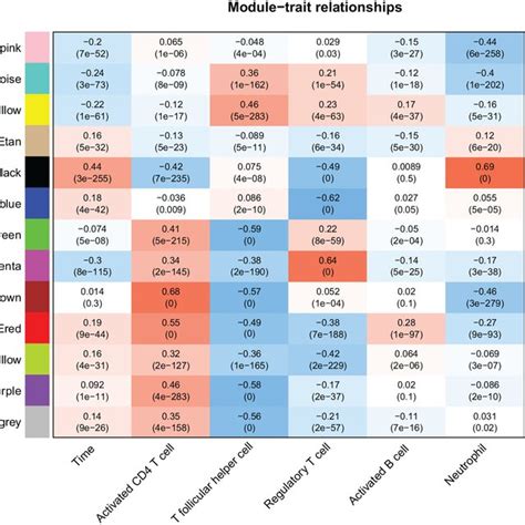 Identification Of Modules Associated With Immune Cells And Time