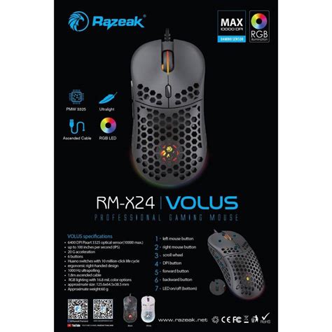 Razeak เม้าส์ Macro รุ่น Rm X24 Volus Gaming Mouseแท้ประกันศูนย์ Shopee Thailand